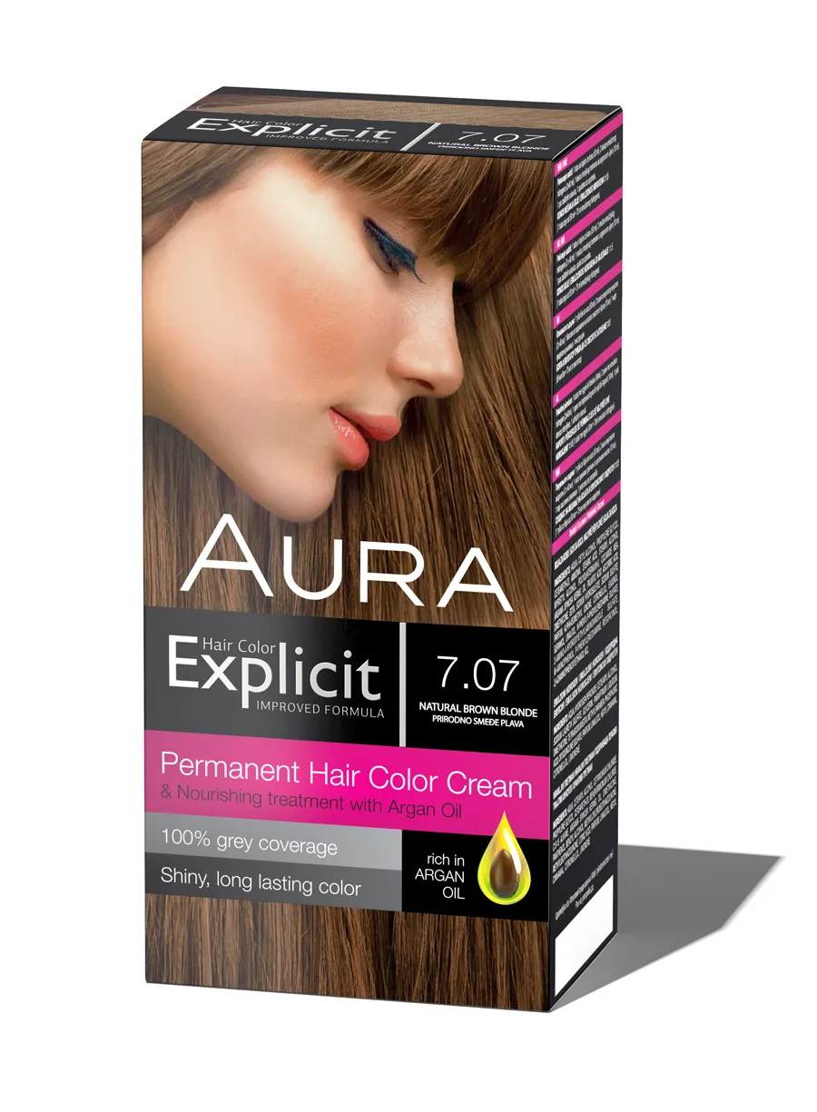 Explicit hair colour 7.07 Natural Brown FKBEXPN7.07 | AURA